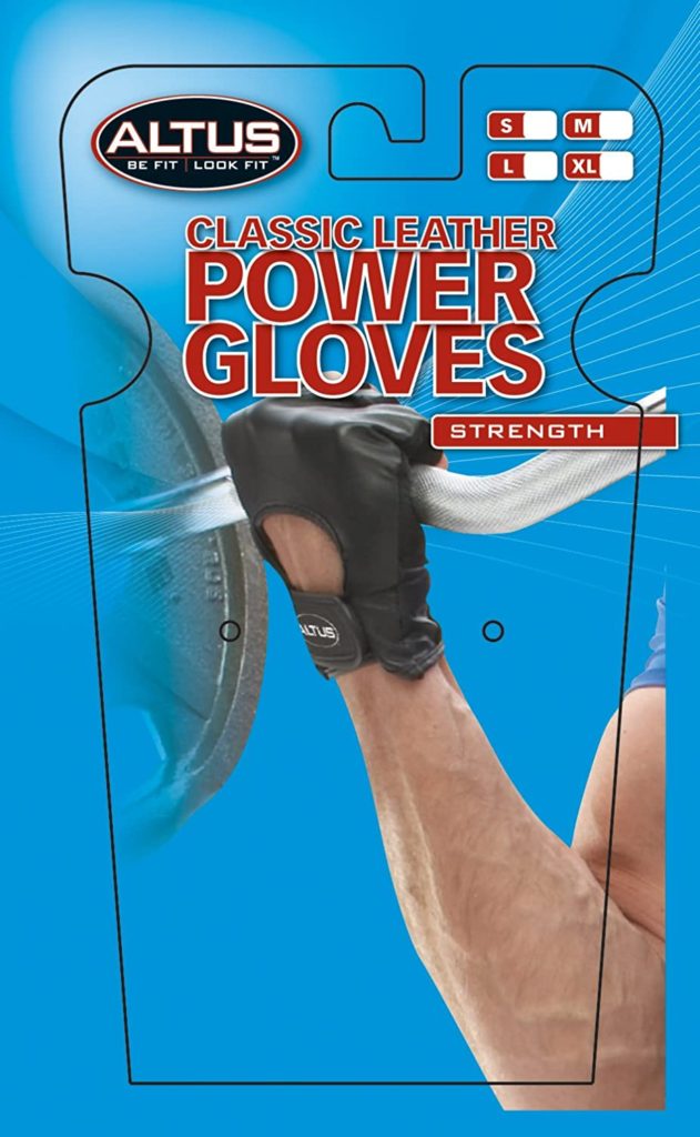 ALTUS Classic Black Half Finger Real Leather Power Gloves with Padded ...